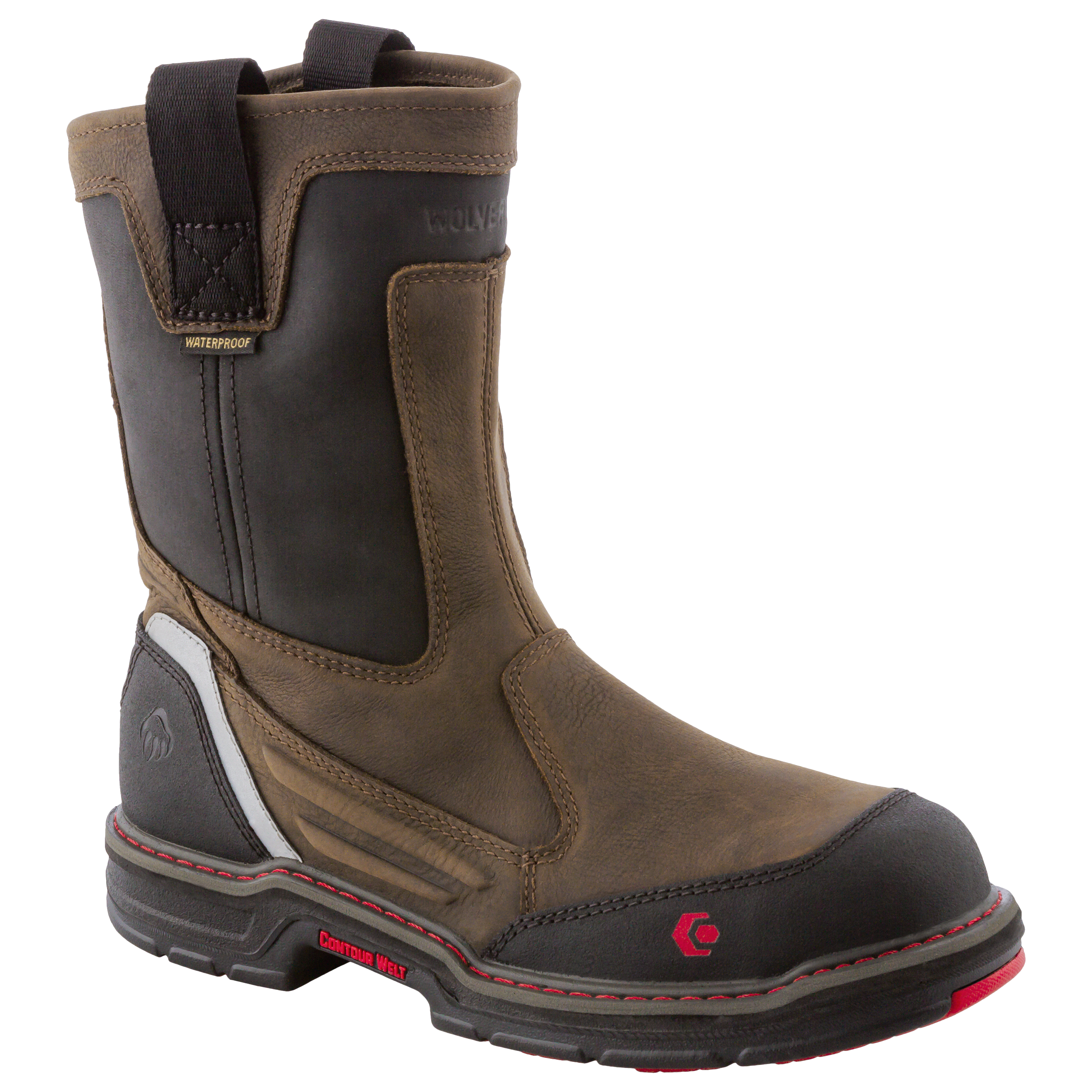 Wolverine Overman Waterproof Pull-On Safety Toe Work Boots for Men ...